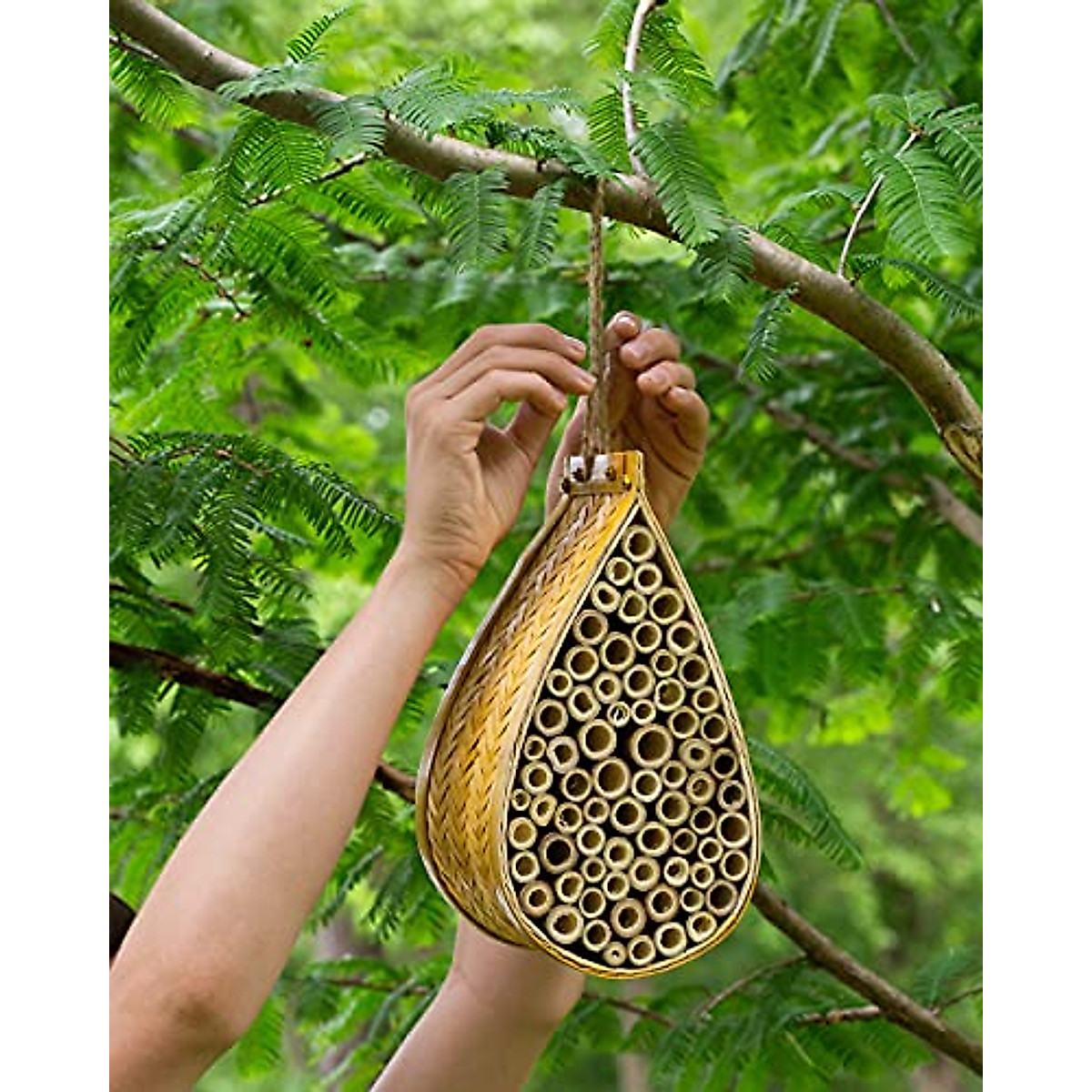SunVara Mason Bee House for Pollinating Bees Wild Pollinator Mason Bee Brick Tubes Habitat Garden Supplies Bee Boxes Hanging Bee Box Hotel (1)