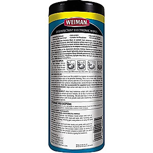 Weiman Disinfecting Electronic Cleaning Wipes, 30 Count