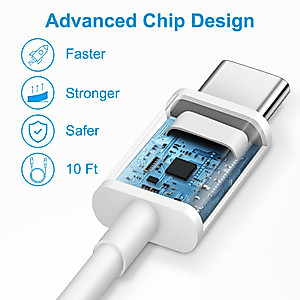 iPhone 15 Charger Fast Charging - 20W USB C Wall Charger Block and 10Ft Type C to C Cable for iPhone 15/15 Pro/15 Pro Max, iPad Pro, Air 5/4, iPad 10/Mini 6, Samsung Galaxy and Android Phones