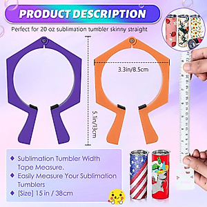 4pcs Pinch Perfect Tumbler Clamp Tool, Sublimation Tumblers Pinch with Heat Tape and Tumblers Width Measurer for Tumblers, Clamp Grip Tool for 20 Oz Sublimation Blanks Tumblers Skinny Straight