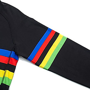 SGCIKER Mens Thermal Fleece Cycling Jerseys, Winter Long Sleeve Warmer Bike Jacket Cycle Coat (Black, Large)