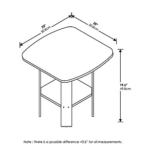 Furinno Simple Design End/SideTable, Espresso