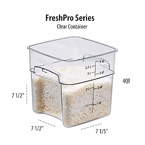 Cambro FreshPro 4Qt Food Storage Container in Clear for Industrial and Kitchen Use, Pantry Organization and Food Freshness