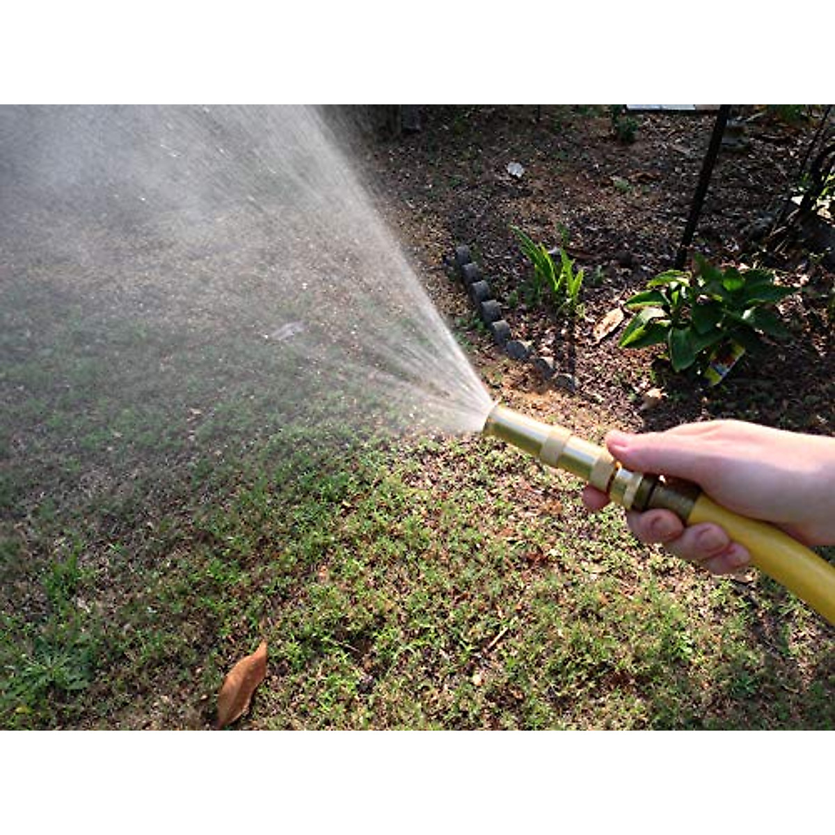 Hose Nozzle High Pressure for Car or Garden - Made in USA - Solid Brass - 2 Nozzle Set - Adjustable Water Sprayer from Spray to Jet - Heavy Duty - Fits Standard Hoses - with Gardening Secret E-Book