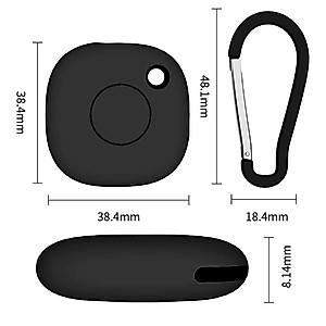 BLLQ Soft Silicone Cover Case with Key Ring Keychain Clip Compatible with Sam sung Galaxy SmartTag,1 Pack, Black