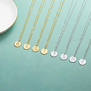 Aimber M Necklace,Initial Necklace for Women,Letter Necklace for Women(Silver,M)