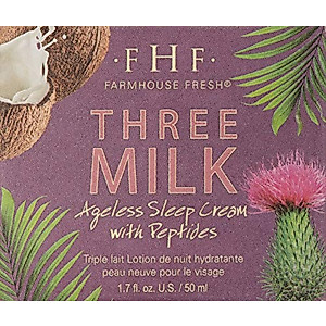 FarmHouse Fresh Face Moisturizer, Anti-Aging Cream. Hydrating Peptide Overnight Cream, Three Milk Ageless Sleep Cream. 1.7 Fl Oz