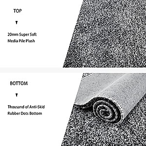 WESTLOOM Shag Collection 8' x 10' Indoor Modern Plush Area Rug Non-Shedding Non-Slip Large Area Rug Living Room Bedroom Thick Area Rug, Grey