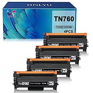 ONLYU TN760 Toner Cartridge High Yield Replacement Compatible for Brother TN760 TN-760 TN 760 TN-730 TN730 Toner for Brother Printer MFC-L2710DW MFC-L2750DW HL-L2350DW HL-L2395DW DCP-L2550DW (4-Black)