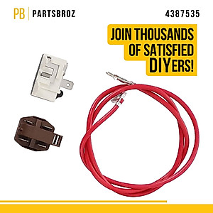 PartsBroz 4387535 Compressor Relay and Overload Kit - Compatible With Whirlpool Kenmore KitchenAid Roper Refrigerator - Replaces AP3108472 14210139 2154760 2159596 586234 AH371273 PS371273