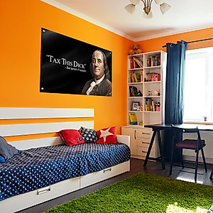 Tax This Dicks Flag Ben Franklin 3x5 Ft Funny Flags for Room Guys Tapestry for College Dorm