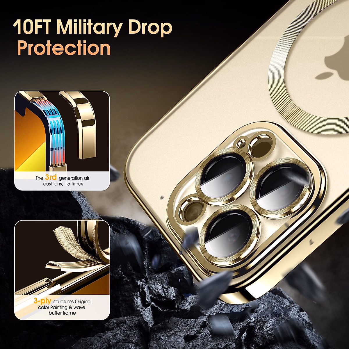 DOSNTO Magnetic for iPhone 13 Pro Max Case with MagSafe [ Integrated Camera Protecion] Translucent Matte Soft Slim Cover, 10FT Military Grade Drop Tested [Anti-Scratch] Wireless Charging