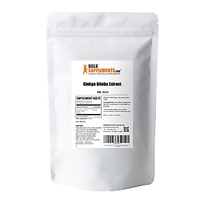 BulkSupplements.com Ginkgo Biloba Extract Powder - Ginkgo Biloba Supplements, Ginkgo Biloba 120mg - Ginkgo Biloba Powder, Ginkgo Leaf Powder - Gluten Free, 120mg per Serving, 250g (8.8 oz)