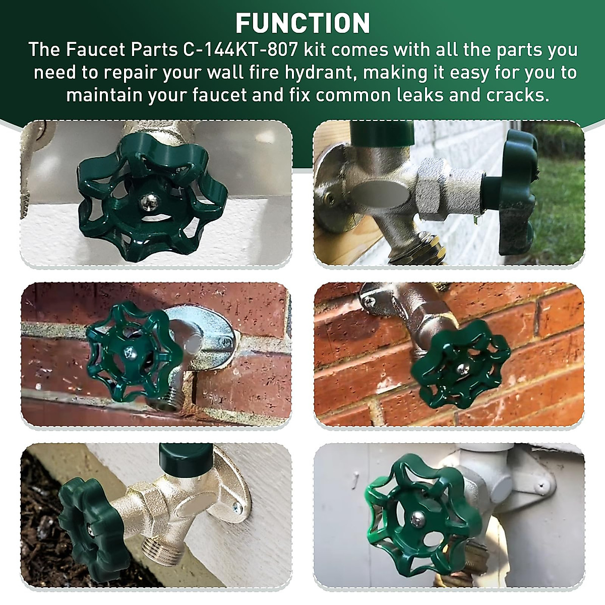 Aulpq C-144KT-807 Outdoor Faucet Repair Kit, for Prier C-144/244 Series Wall Hydrant