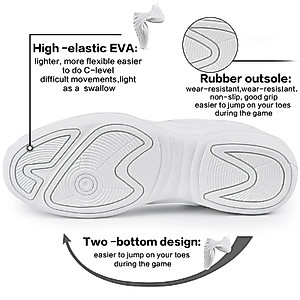 Smapavic Cheer Shoes for Women White Cheerleading Dance Shoes Training Athletic Comfortable Sneakers Size 8.5