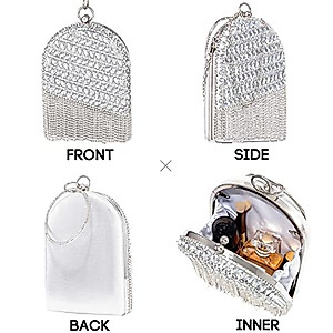 Yokawe Women's Crystals Evening Bag Sparkling Rhinestone Clutch Purses Tassel Crossbody Bags Wedding Party Prom Cocktail Handbags