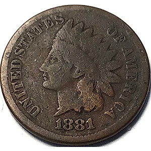 1881 P Indian Head Cent Penny Seller Good