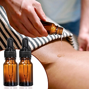 Kingrol 30 Pack 10ml Amber Glass Bottles with Eye Dropper, Glass Dropper Bottles for Essential Oils, Perfumes, Aromatherapy, Chemistry Lab Chemicals