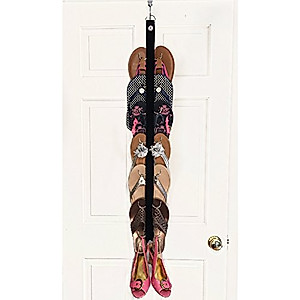 New- Flip Flop and Sandal Hanger by Boottique - Black Velvet Ribbon with Metal Hooks