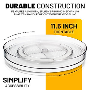 Simple Design Lazy Susan Organizer – Kitchen Cabinet Organizer – Heavy Duty Plastic – Multifunctional and Practical Design – Ideal for Kitchen, Under Sink, Bathroom (1 Pack)