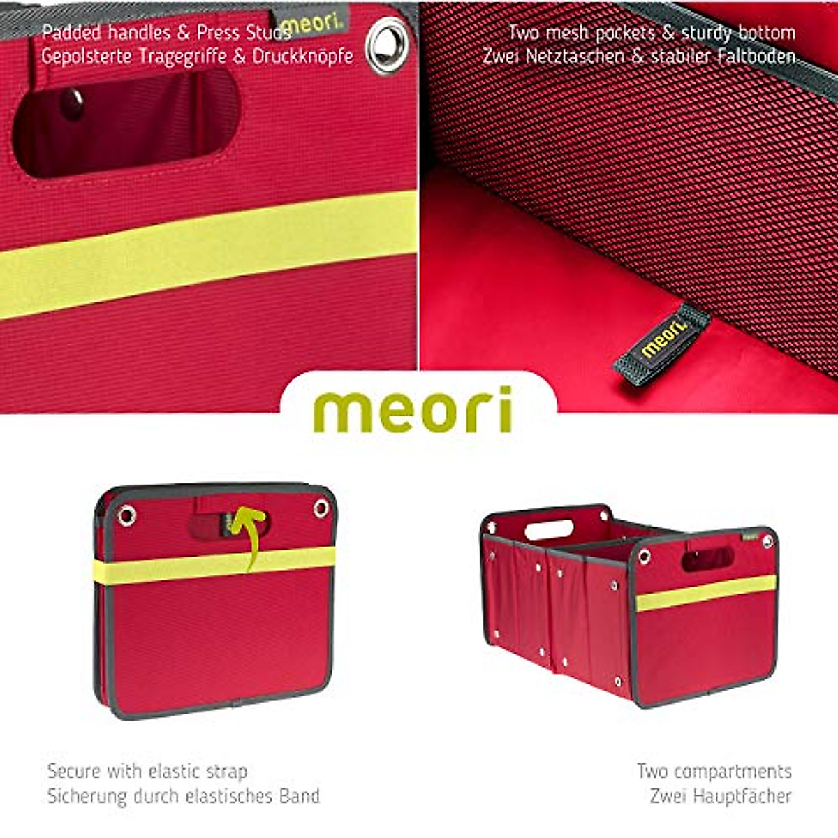 meori Foldable Box Outdoor Bahia Red Campground SUV Horse Riding Fun Sports Shopper Vacation Beach Marina, 1-Pack