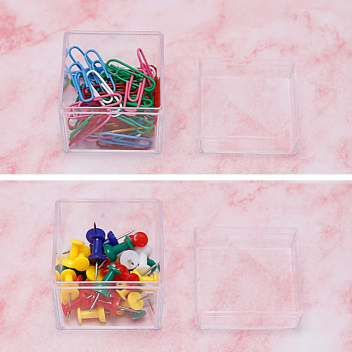 LIDSCURA 36 Packs 2''x2''x2'' Acrylic Box, Acrylic Candy Box, Small Clear Plastic Square Cube Box with Lids, Candy Storage Container, for Candy Pill, Tiny Jewelry, Cosmetics, Jewelry, Party Favor
