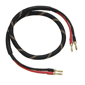 10AWG DIY Audiophile OFC Premium Heavy Duty Braided Stage Speaker Cable, with Dual Gold Plated Banana Plug Tips (6FT)