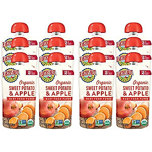 Earth's Best Organic Stage 2 Baby Food, Sweet Potato and Apple, 4 oz. Pouch (Pack of 12)