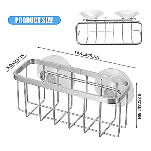 ALAHUGYEF Sponge Holder for Kitchen Sink Sponge Holder, Kitchen Sponge Holder, Dish Sponge Caddy Organizer Holder for Kitchen & Bathroom, Sponges, Scrubbers, Soaps, with Suction Cups, 1 x Sponge