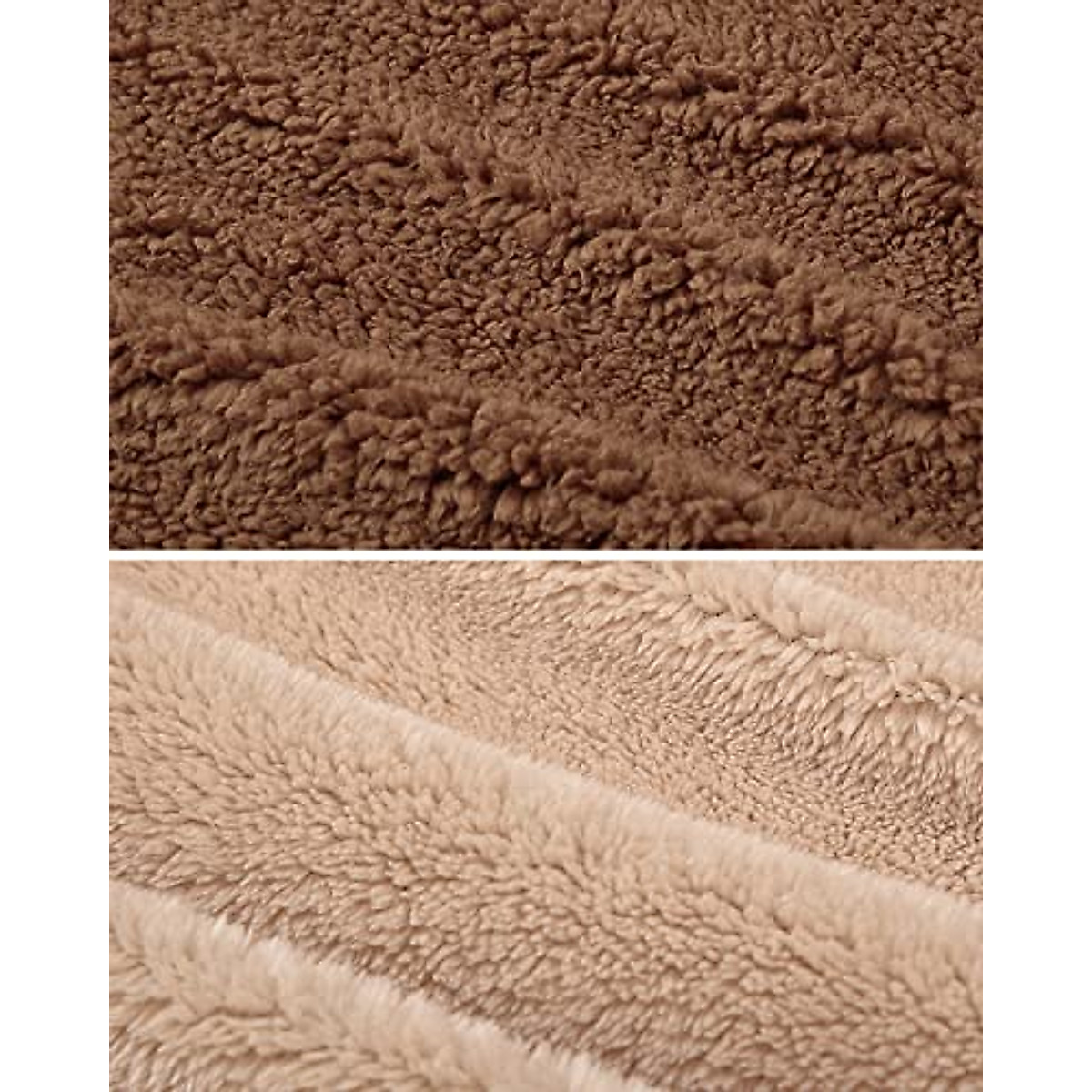Panku Ultra-Soft Thick Micromink Sherpa Blanket Throw for Couch, Reversible Fuzzy Warm Throw Blanket All Season for Men Women Gifts (50X60 Beige and Camel)