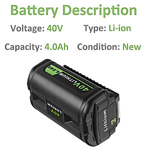 ULDERTRA 4.0Ah Battery Replace for Ryobi 40V Battery, Compatible with Ryobi 40 Volt Cordless Power Tools – Extended Life and Reliable Performance