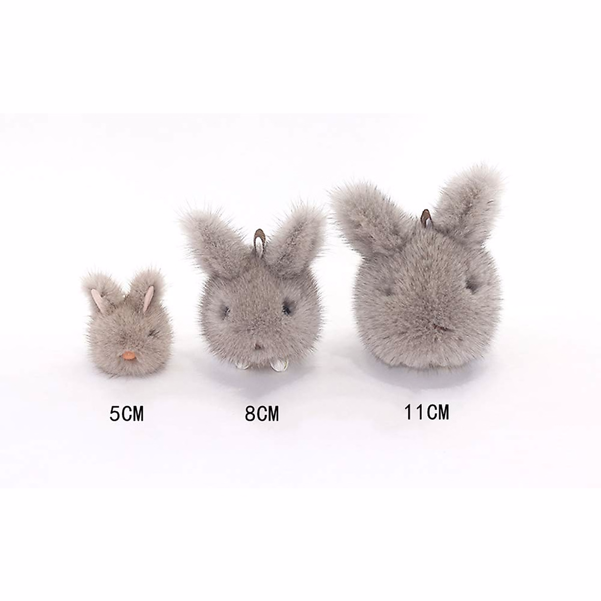 5CM Mini Rabbit Keychain pendant Fur Ball Keyring Lovely Mini Kawaii Animal black