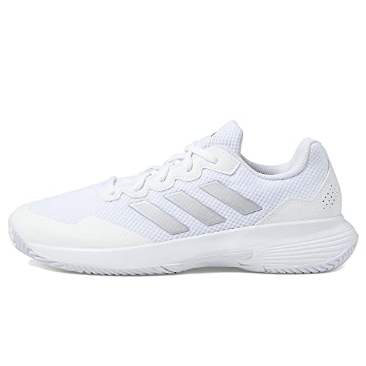 adidas Women's GameCourt 2 Sneaker, White/Silver Metallic/White, 9