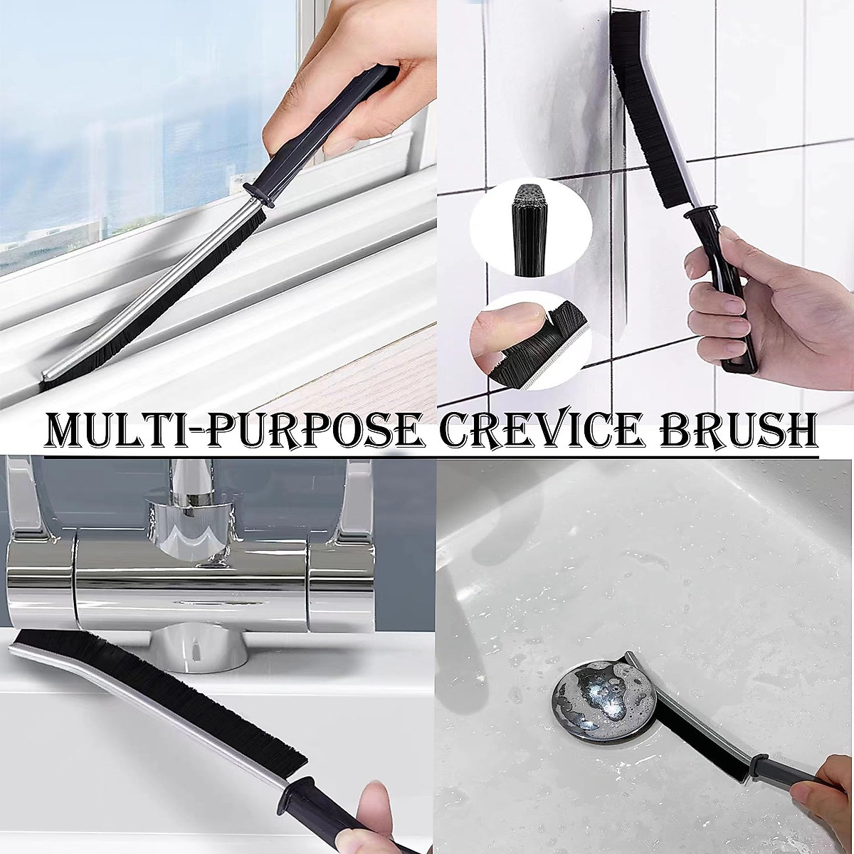 9 Pcs Hard Bristle Crevice Cleaning Brushes for Household Use, Gap Cleaning Brush Multifunctional Small Corner Cleaning Brush Set Tool for Groove Window Tracks Bathroom Kitchen