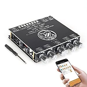 XY-S350H 2.1 Channel Bluetooth Power Amplifier Board with TPA3251 Chip, 220W*2+350W Support APP Control 18V-36V Bluetooth Speaker Audio Amplifier Module,Black