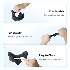 AMVR Silicone Face Cover Compatible with Meta/Oculus Quest 3s Accessories, Sweatproof Face Pad, with Nose Pad, Immersive VR Experience (Purple), NOT Compatible with Quest 3