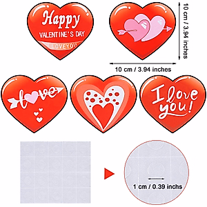 50 Pieces Valentine's Day Cutouts Colorful Heart Cutouts with Glue Point Dots for Bulletin Board Classroom Decoration School Happy Valentines Day Wedding Anniversary Party Supplies