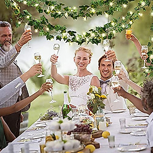 XSFANCYFUN Solar Vine String Light Outdoor Waterproof Artificial Vine Hanging Fairy Lights Fake Maple Ivy Leaf Green Rattan with 13FT/4M 20LED String Lights for Party Wedding Garden Aesthetic Decor