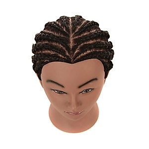 RIHANNAHAIR 100% Real Human Hair Mannequin Head with Stand Manikin Cosmetology Doll Training Head for Hairdresser Practice Braiding Styling Coloring Bleaching Dyeing Curling Cutting Display