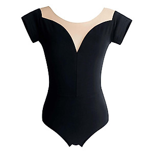 Daydance Adult Black Women's Dance Leotards Lycra Cotton Ballet Clothes, A Size up