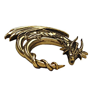 Moonlight Mysteries Bronze Crescent Moon Dragon Pendant Necklace