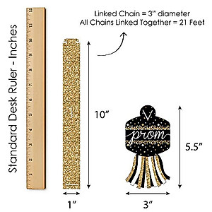 Big Dot of Happiness Prom - 90 Chain Links and 30 Paper Tassels Decoration Kit - Prom Night Party Paper Chains Garland - 21 feet