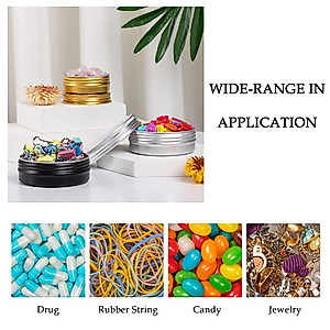 0.5 oz Screw Top Aluminum Tin Jar with Screw Lid and Blank Labels (Silver - Pack of 32)