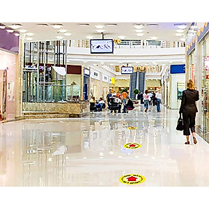 FaCraft Directional Allow Stickers,10pcs,8.25" One Way Floor Decal signs for Bussiness,Store,School,Pharmacy and Public Places.