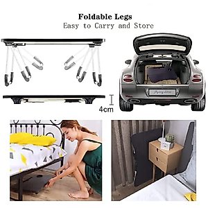 Foldable Bed Table for Laptop,Laptop Desk Table Stand,Laptop Bed Tray Table with Storage Drawer-Cup Holder, Notebook Stand Lap Desk for Writing Reading Eating, Portable Laptop Table for Bed Sofa Floor