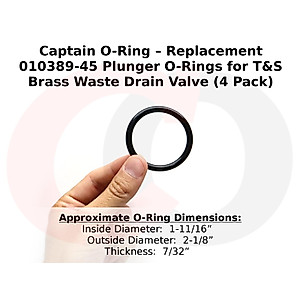 Captain O-Ring – Replacement Plunger O-Rings for 3-Tier Sink Drain, T&S Brass 010389-45 Twist Waste Drain Valve Rubber Stopper Oring (4 Pack)