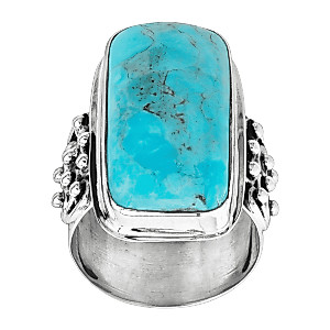 Silpada 'Big Spring' Compressed Mojave Turquoise Statement Ring in Sterling Silver, Size 9