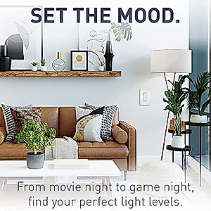 Legrand radiant RH453PTCCCV6 450W Preset Decorator Rocker Dimmer Light Switch with Locator Light for Dimmable LED and CFL Bulbs, Single Pole/3-Way, White/Light Almond/Ivory (1 Count)