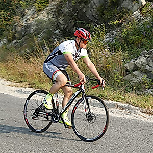 EUROBIKE HY XC550 Road Bike,21 Speed Road Bicycle for Adults Men and Women,Disc Brake 700C Race Bike for Beginner to Intermediate Bicycle Riders(54cm-32 Spoke)