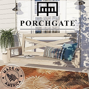 Porchgate Amish Heavy Duty 700 Lb Boardwalk Porch Swing W/Chains (5 Foot, Unfinished)